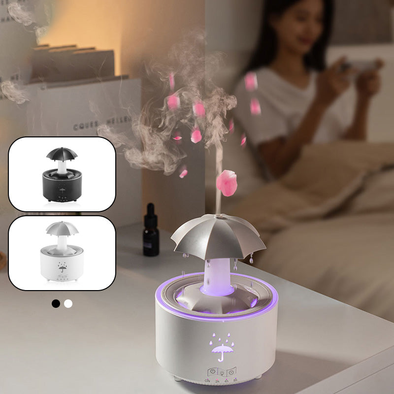🌈💧7 Color Rotating Raindrop Aromatherapy Humidifier💧🌈Colorful Light Sh ...